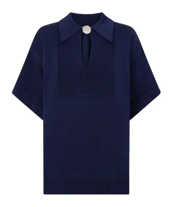 JIL SANDER Knitted Polo Shirt With Lapel Collar