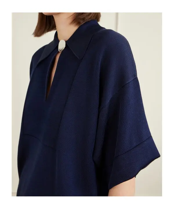 JIL SANDER Knitted Polo Shirt With Lapel Collar
