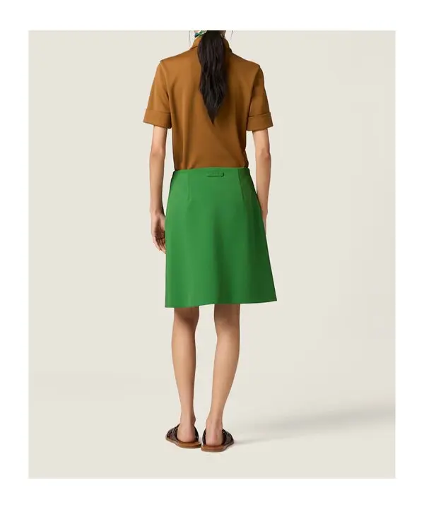 Miu Miu Short-sleeved Polo Shirt With Embroidered Logo - Cinnamon