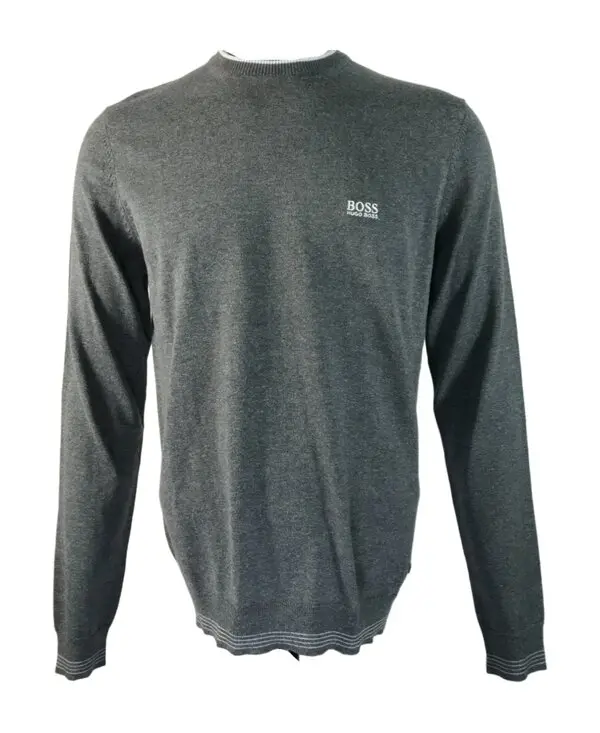 Hugo Boss Logo Crew Neck Long Sleeve Sweater - Black