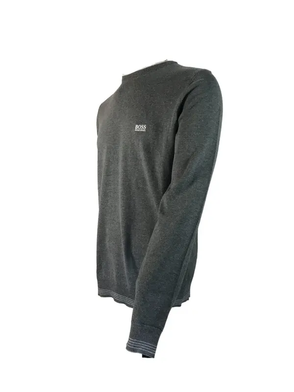 Hugo Boss Logo Crew Neck Long Sleeve Sweater - Black