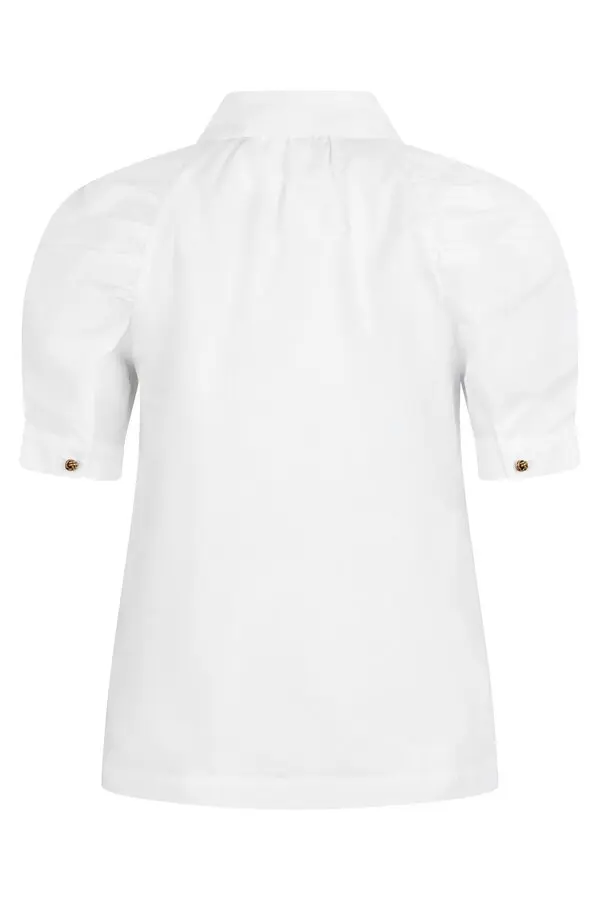 Max Mara Amore Ruched Short-sleeved Shirt - Optical White