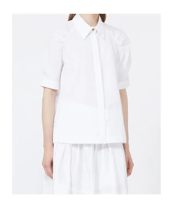 Max Mara Amore Ruched Short-sleeved Shirt - Optical White