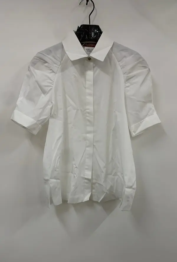 Max Mara Amore Ruched Short-sleeved Shirt - Optical White