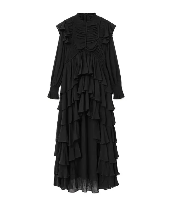 ALLSAINTS Leila Ruffled Maxi Dress
