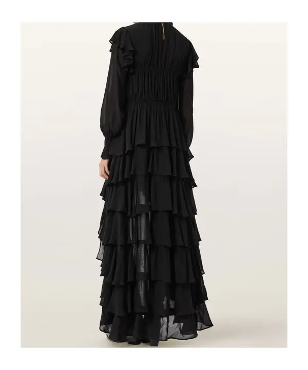 ALLSAINTS Leila Ruffled Maxi Dress