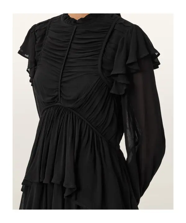 ALLSAINTS Leila Ruffled Maxi Dress