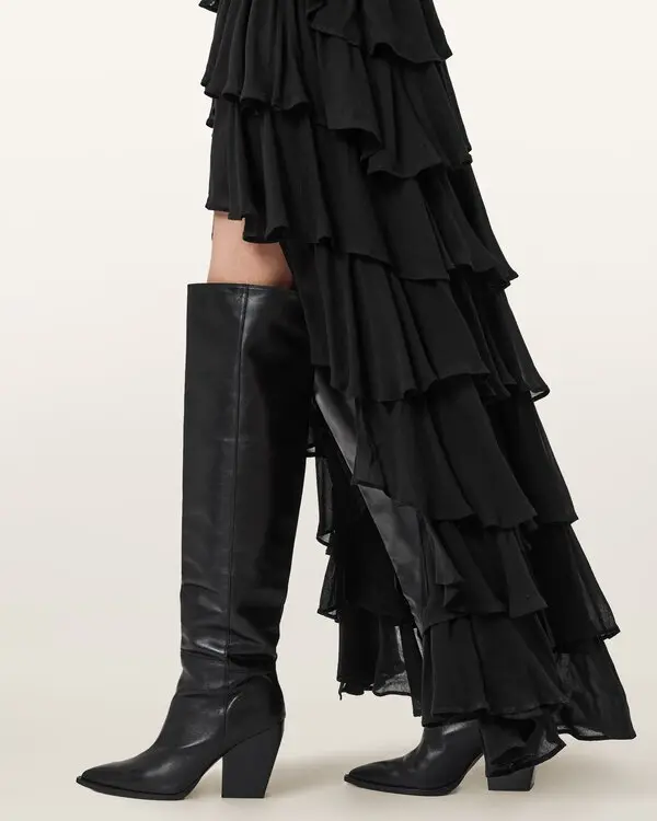 ALLSAINTS Leila Ruffled Maxi Dress