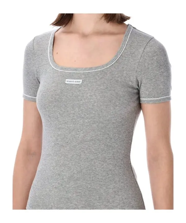MARINE SERRE Square Neck T-shirt