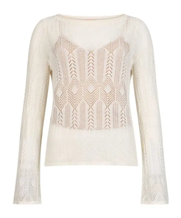 Liu Jo Openwork Wide-neck Jumper - White