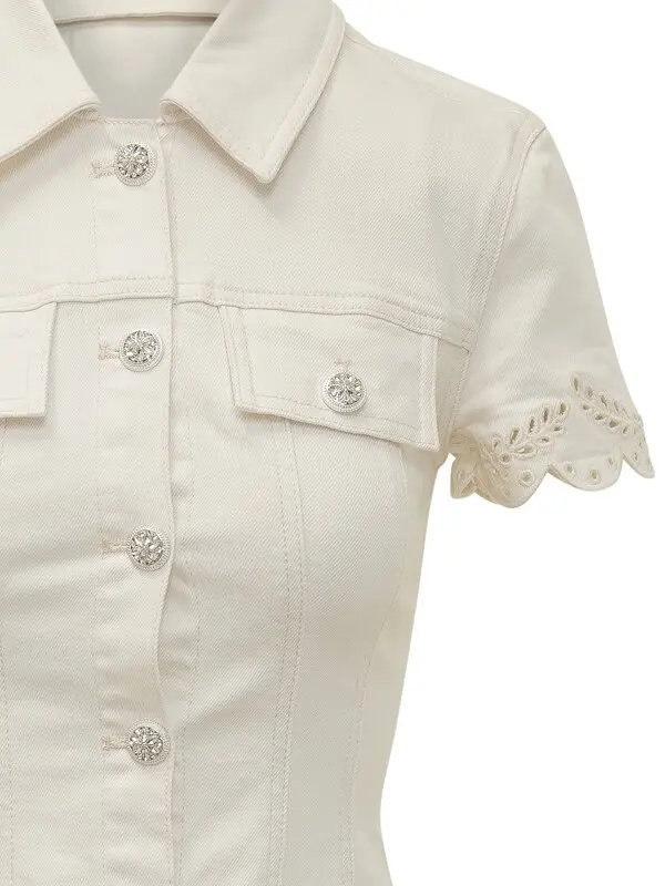 SELF-PORTRAIT Broderie Mini Shirt Dress