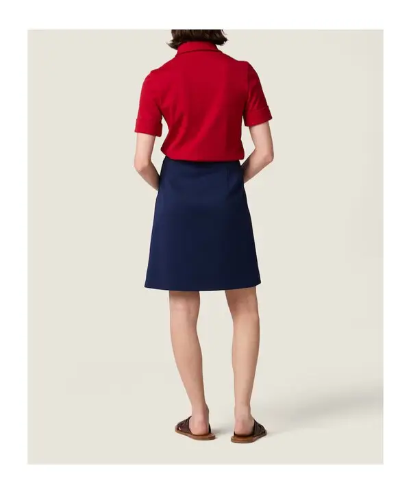 Miu Miu Short-sleeved Polo Shirt With Embroidered Logo - Ruby Red