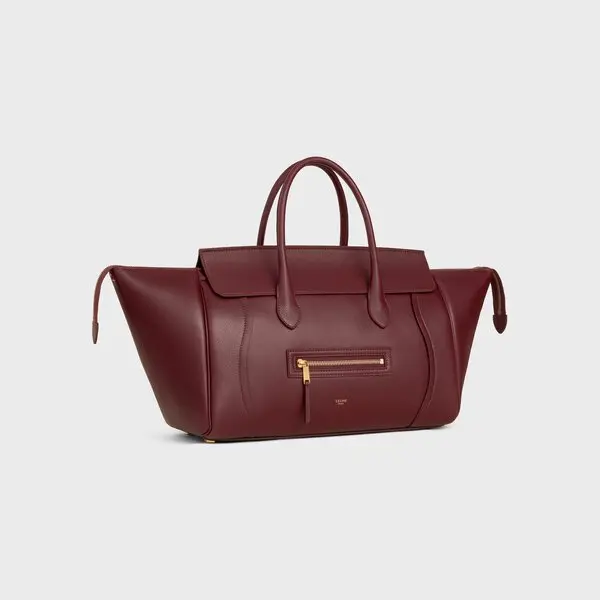 Celine Luggage Bag In Grained Calfskin - Red