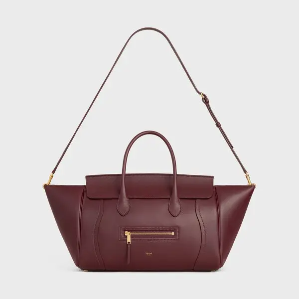 Celine Luggage Bag In Grained Calfskin - Red