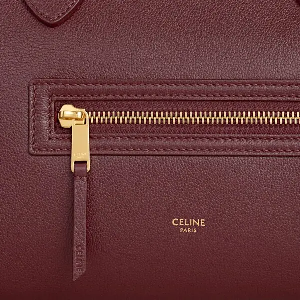 Celine Luggage Bag In Grained Calfskin - Red