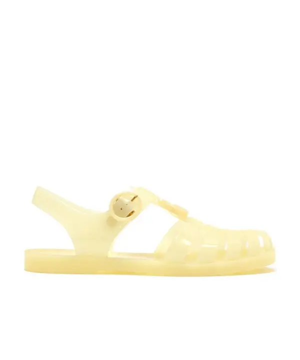 Gucci Rubber Sandals With Double G Detail - Yellow