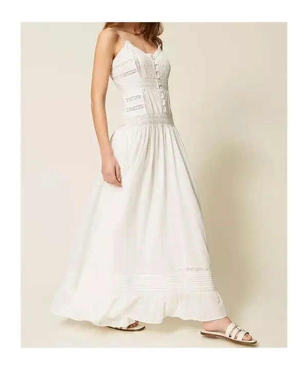 TWINSET Lace Buttoned Maxi Dress