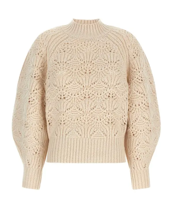Zimmermann Hypnotic Cable Knit Sweater - Beige