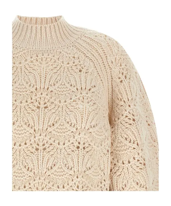 Zimmermann Hypnotic Cable Knit Sweater - Beige