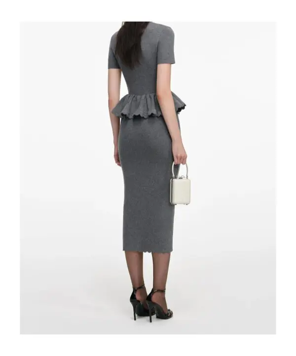 SELF-PORTRAIT Peplum Midi Dress