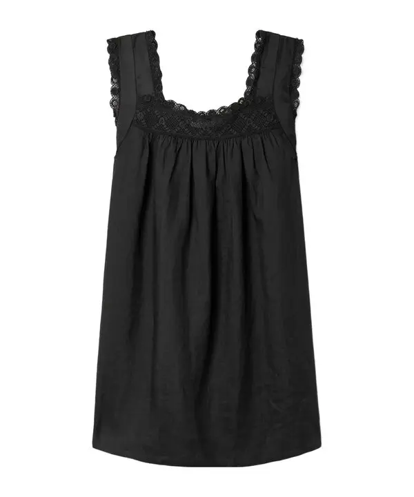 DÔEN Almadia Lace-trim Dress - Black