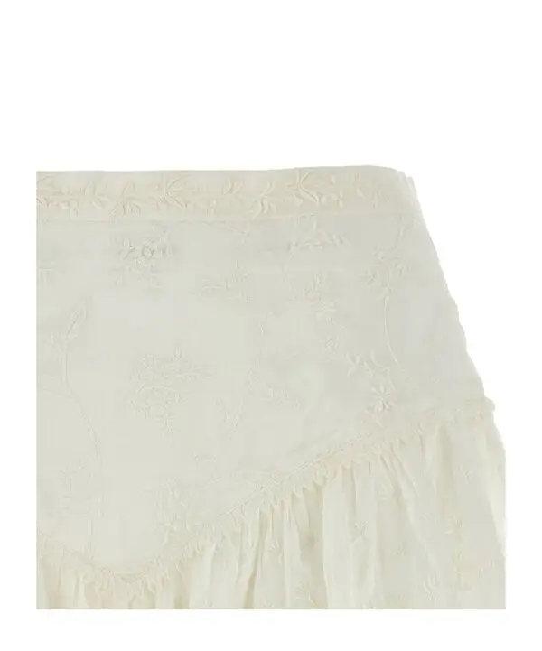 Isabel Marant Étoile Zoelia Embroidered Ruffle Shorts - White