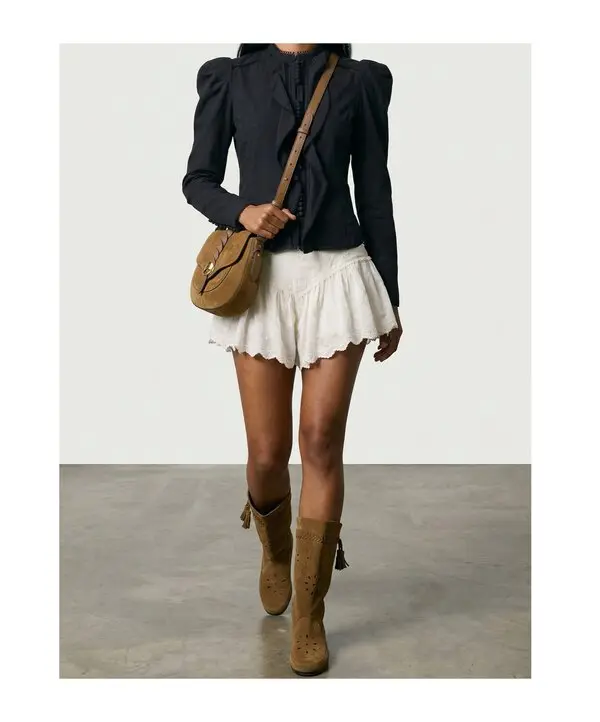 Isabel Marant Étoile Zoelia Embroidered Ruffle Shorts - White