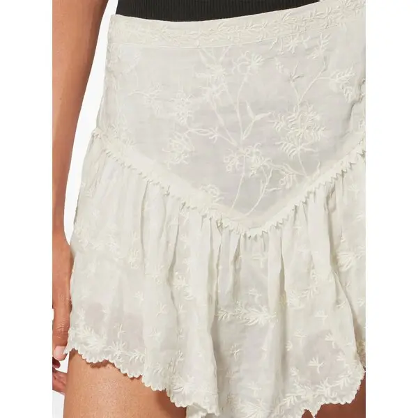 Isabel Marant Étoile Zoelia Embroidered Ruffle Shorts - White