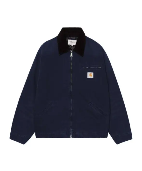 Carhartt Work In Progress Detroit Zip Jacket With Corduroy Collar - Black