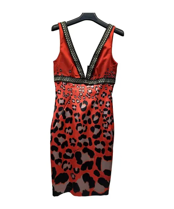 Just Cavalli V-neck Sleeveless Dress - Red