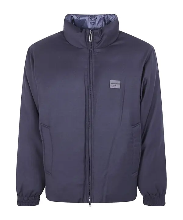 Emporio Armani Logo Detail Zip-up Down Jacket
