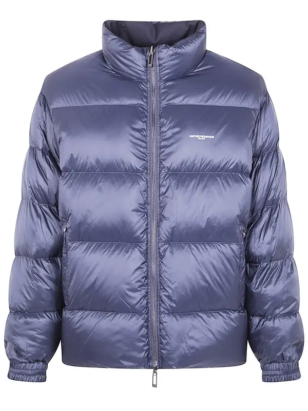 Emporio Armani Logo Detail Zip-up Down Jacket