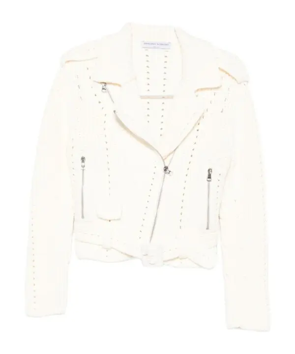 Ermanno Scervino Zip-up Belted Jacket - White
