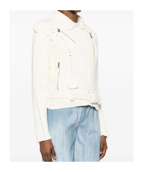 Ermanno Scervino Zip-up Belted Jacket - White