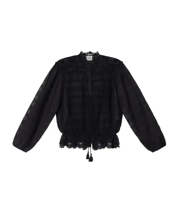 Isabel Marant Étoile Polly Floral Lace Blouse - Black