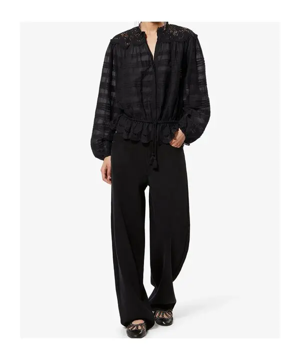 Isabel Marant Étoile Polly Floral Lace Blouse - Black