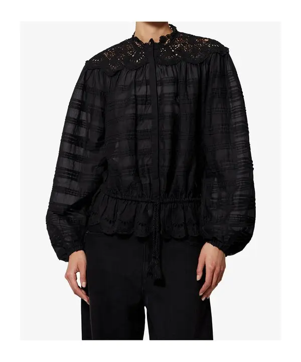 Isabel Marant Étoile Polly Floral Lace Blouse - Black