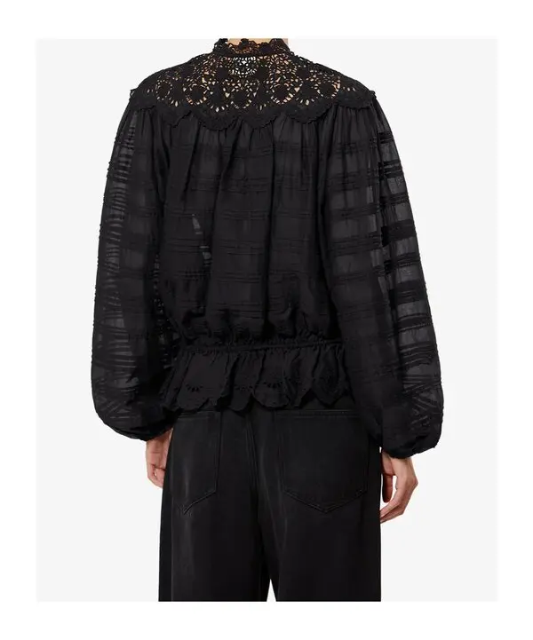 Isabel Marant Étoile Polly Floral Lace Blouse - Black