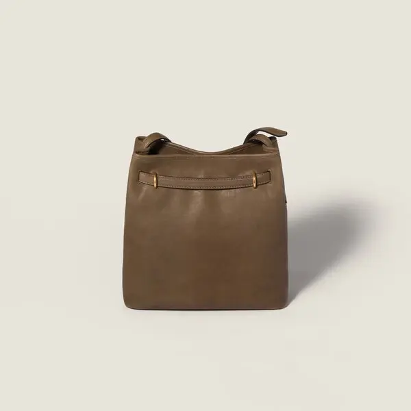 Miu Miu Aventure Nappa Leather Bucket Bag - Green