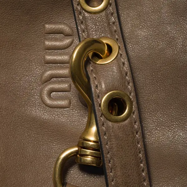 Miu Miu Aventure Nappa Leather Bucket Bag - Green
