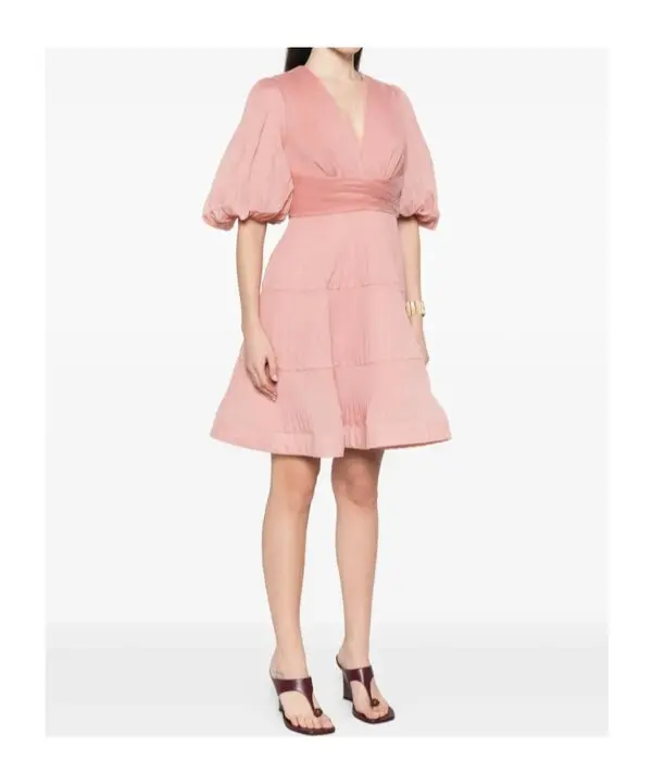 Zimmermann Pleated Layered Mini Dress - Pink