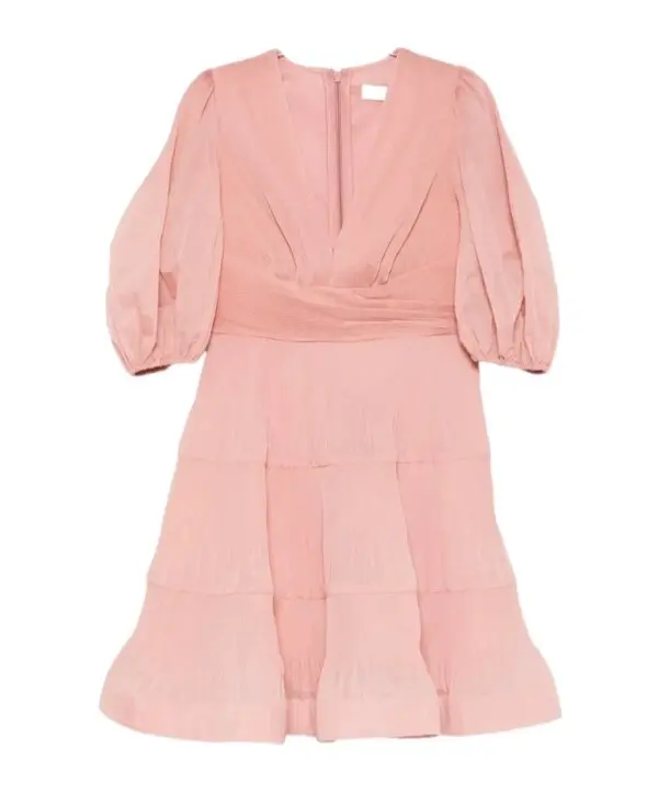 Zimmermann Pleated Layered Mini Dress - Pink