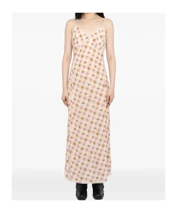 Zadig&Voltaire Ramelil Floral-pattern Maxi Dress - Pink