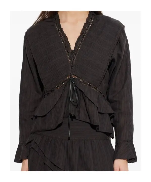 Isabel Marant Étoile Ruffled Lace Detail" Top