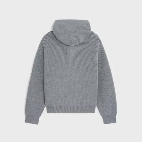Celine Hooded Wool Cardigan - Medium Gray
