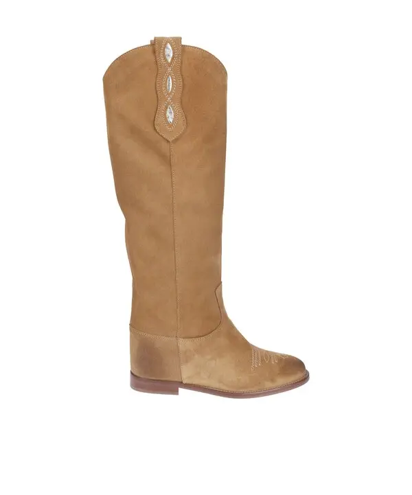VIA ROMA 15 Embroidered Panel Boots