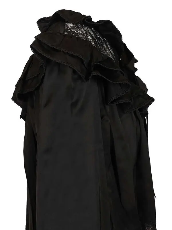 SELF-PORTRAIT Ruffled Lace Blouse - Black