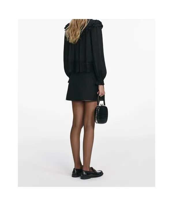 SELF-PORTRAIT Ruffled Lace Blouse - Black