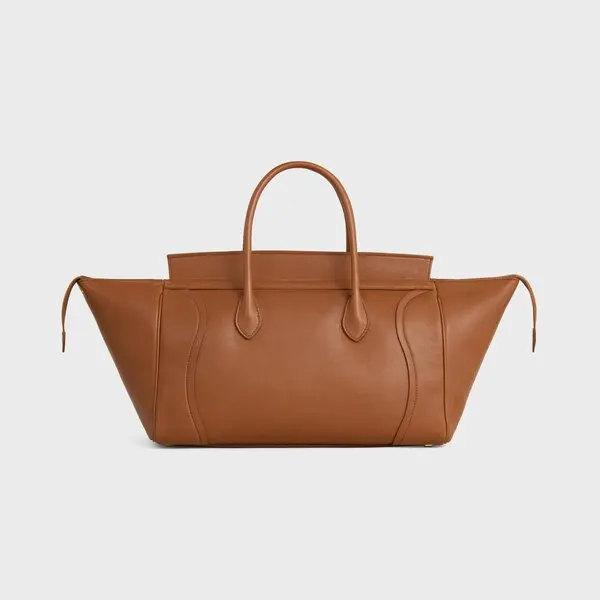 Celine Luggage In Supple Shiny Lambskin - Brown