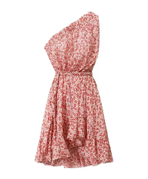 Isabel Marant Étoile Floral One-shoulder Ruffled Dress